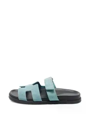 Hermès Chypre Touch-strap Sandals - Blue