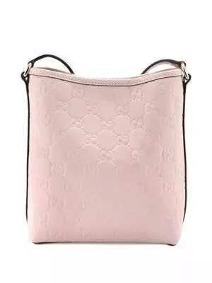 Gucci Gg Emblem Gg Debossed Leather Nano Bucket Bag