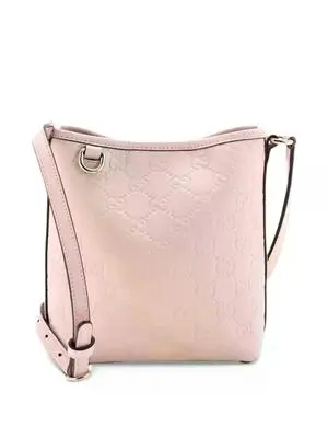 Gucci Gg Emblem Gg Debossed Leather Nano Bucket Bag