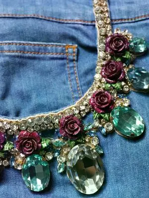 Dolce & Gabbana Embellished Frayed-hem Shorts