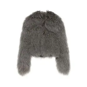 NOMI FAME Shearling Fur Coat - Grey