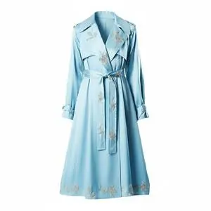 SONGS OF SIREN The Blue Oracle Silk Trenchcoat - Red