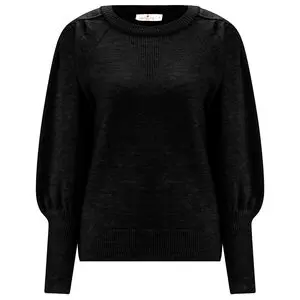 PERALUNA Rakel Shirred Shoulder And Sleeve Pullover - Black