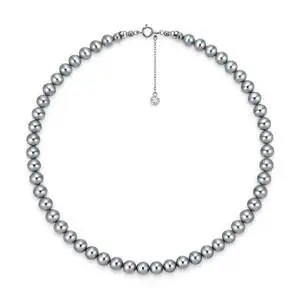 NINEMOO Nacre Gris Perle Freshwater Pearl Necklace - Grey