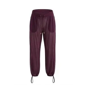 SEROTONE SWIM Swim Cover Up Mesh Drawcord Joggers Bordo - Red