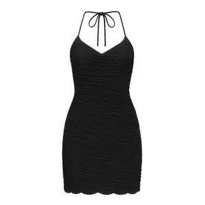 BY NOA RAWITZ Shirred Mesh Mini Dress - Black