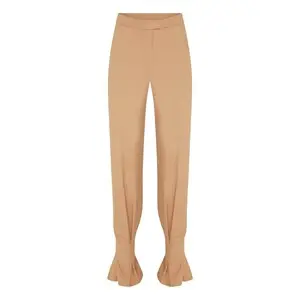 NAZLI CEREN Raff Cotton Tailored Trousers - Brown