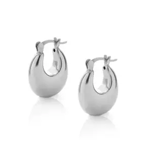 NELLOU JEWELLERY Dome Hoop Earrings Sterling