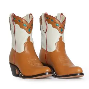 FRAULEIN BOOT COMPANY Neutrals/ Grocery Store Cowboy Boot - White