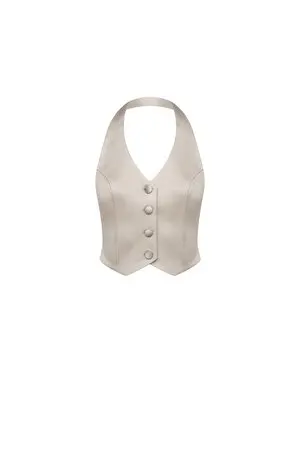 NAZLI CEREN Mirelle Vest In Smoked - Grey