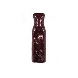 AVENUE 8 Sequined Strapless Midi Dress - Brown