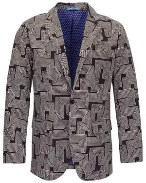 LORDS OF HARLECH Julius Inter Twine Tailored Blazer - Black
