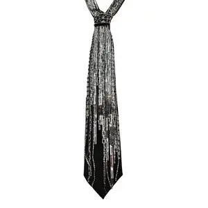 NANDANIE The Antique Silver Fringe Classic Necktie
