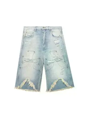SEKRIT Chopper Distressed Denim Shorts