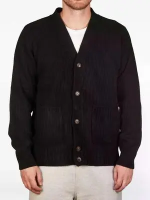FILIPPO DE LAURENTIIS Ribbed-knit Button-up Cardigan - Black