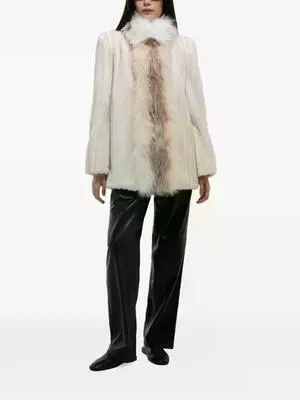 DUCIE Sienna Ribbed Faux-fur Jacket - Neutrals