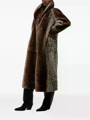 DUCIE Victoria Leopard-print Shearling Coat