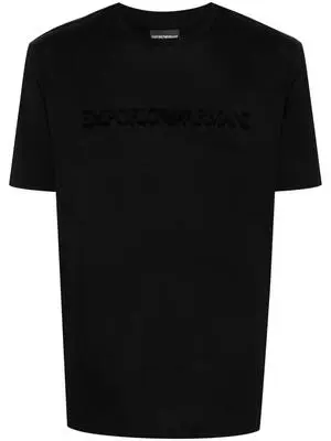 Emporio Armani Logo-flocked T-shirt - Blue