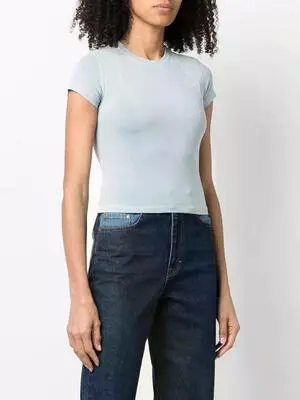 DIESEL® Cropped Fine-ribbed T-shirt
