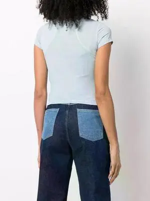 DIESEL® Cropped Fine-ribbed T-shirt