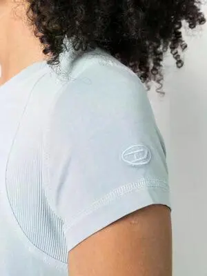 DIESEL® Cropped Fine-ribbed T-shirt