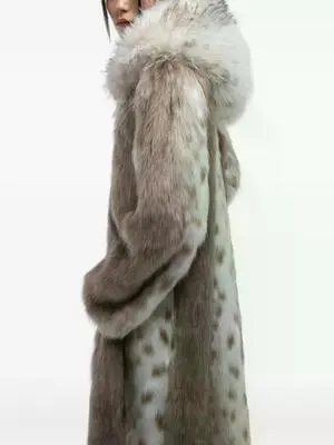 DUCIE Dina Hooded Faux-fur Coat