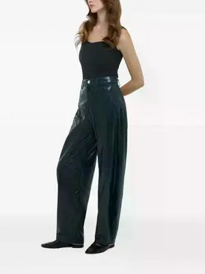 DUCIE Billie Python-embossed Leather Trousers