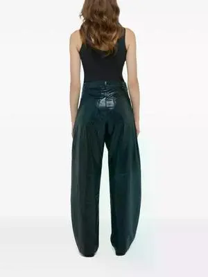 DUCIE Billie Python-embossed Leather Trousers