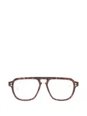 AKONI Argo Geometric-frame Glasses - Brown