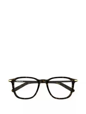 MONT BLANC EYEWEAR Tortoiseshell-effect Square-frame Glasses - Brown