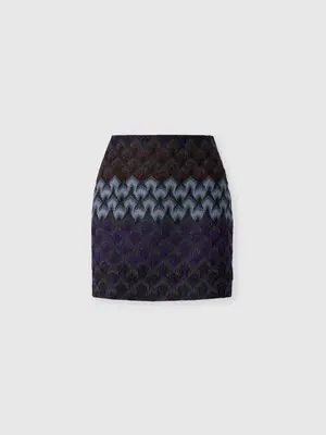 Missoni Viscose Lamé Mini Skirt With Lace Motif - Multicoloured
