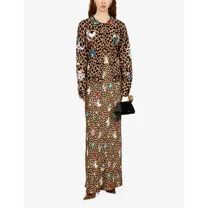 NEVER FULLY DRESSED Ayla Embroidered Woven Cardigan