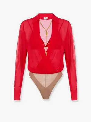 Elisabetta Franchi Viscose Body Shirt - Red