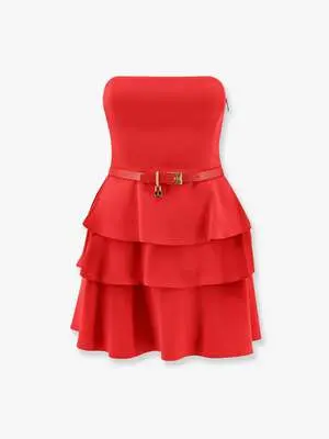 Elisabetta Franchi Mini Dress With Bustier Detail - Red