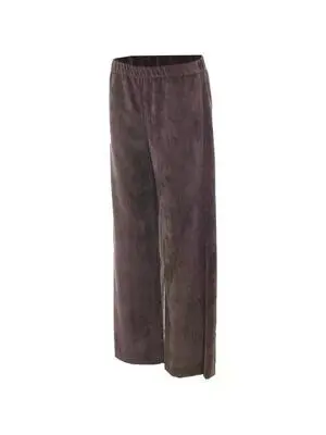 RUE DU BAC Ribbed Velvet-effect Wide-leg Trousers