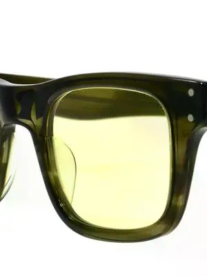 JULIUS TART OPTICAL Boeing Rectangle-frame Glasses - Green