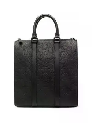 LOUIS VUITTON 2010-2026 Monogram Taurillon Sac Plat Cross Satchel - Black