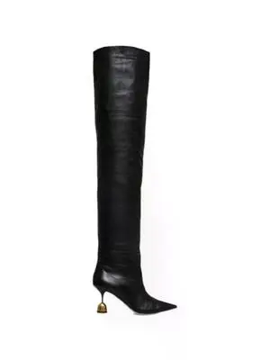 VANDA NOVAK Nicole Leather Knee-high Boots - Black