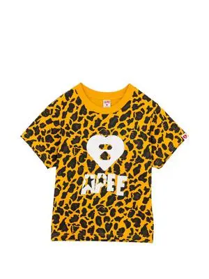 AAPE BY *A BATHING APE Leopard-print Logo-print T-shirt - Yellow