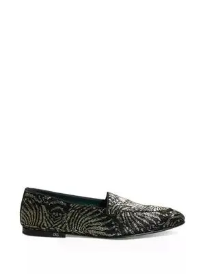 Dolce & Gabbana Silver-embellished Loafers