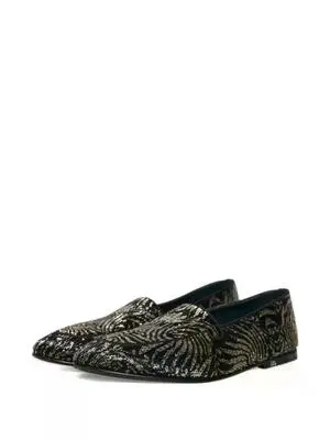 Dolce & Gabbana Silver-embellished Loafers