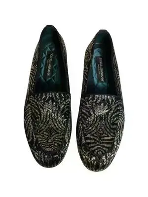 Dolce & Gabbana Silver-embellished Loafers