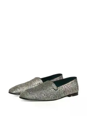 Dolce & Gabbana Glitter-effect Loafers - Silver
