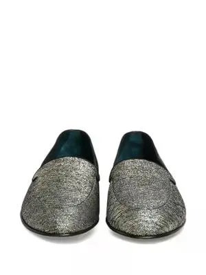 Dolce & Gabbana Glitter-effect Loafers - Silver