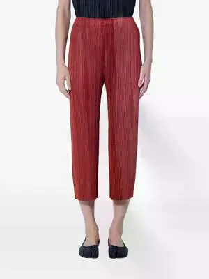 Issey Miyake Monthly Colors: September Pleated Cropped Trousers - Red