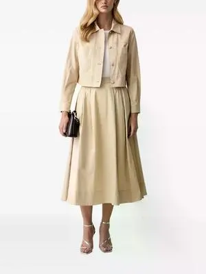MORGAN Stud-embellished Pleated Midi Skirt