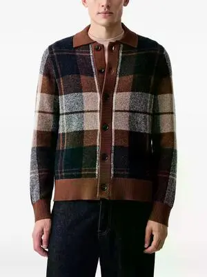 MOS MOSH Wando Check-pattern Cardigan