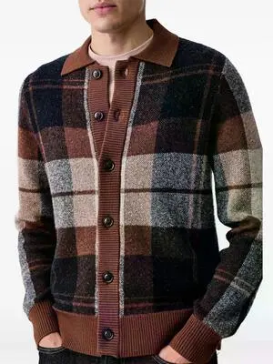 MOS MOSH Wando Check-pattern Cardigan