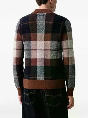 MOS MOSH Wando Check-pattern Cardigan