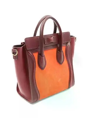 Celine 2000s Nano Luggage Tote Bag - Red